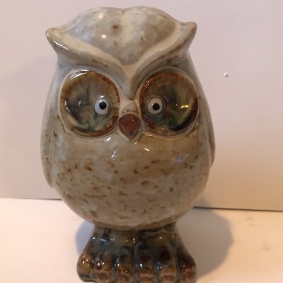 Vintage Speckled Glazed Art Pottery Barn Owl Figurine | eBay