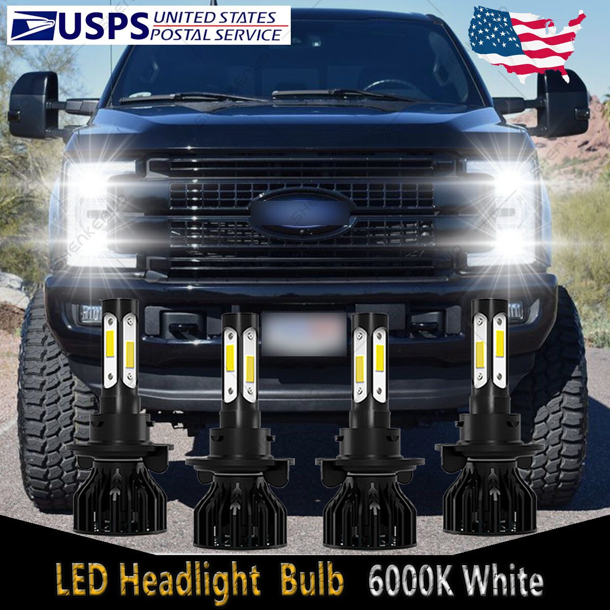For Ford F250 F350 2017 2018 2019 2020 - 4X LED High Low Beam Headlight ...