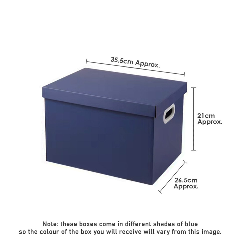 Cardboard Storage Boxes Strong Durable With Lid & Handles Home Office ...