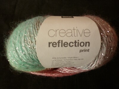 50gm creative reflection print yarn multi coloured with a silver thread ...