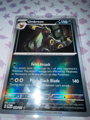 Umbreon (Master Ball Foil) 059/131 Sv: Prismatic Evolutions Holo - Mint ...