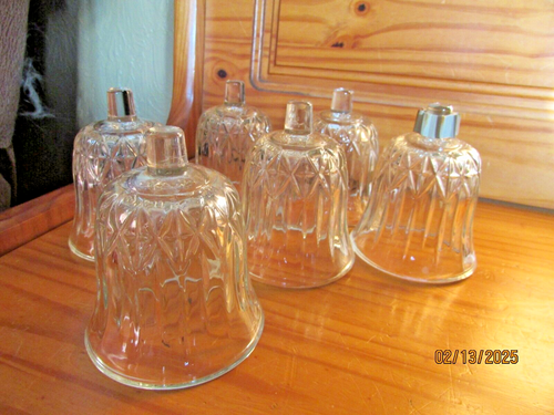 6 HOME INTERIOR Clear Votive Cups Bell Shaped Ribbed 4" | eBay