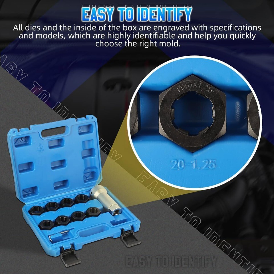 10pcs Axle Spindle Thread Chaser Kit Thread Rethreading Restorer Tool w ...