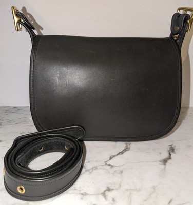 Vintage COACH 9951 Patricia Legacy Black Leather Flap Shoulder Bag *NO ...
