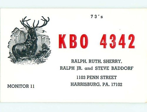 Deer - QSL CB HAM RADIO CARD Harrisburg Pennsylvania PA : make an offer ...
