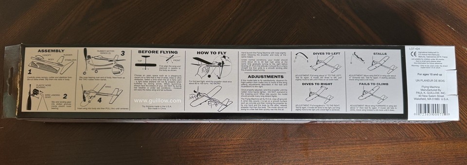 GUILLOW'S FLYING MACHINE PROPELLER POWERED AIRPLANE MODEL KIT NEW IN ...