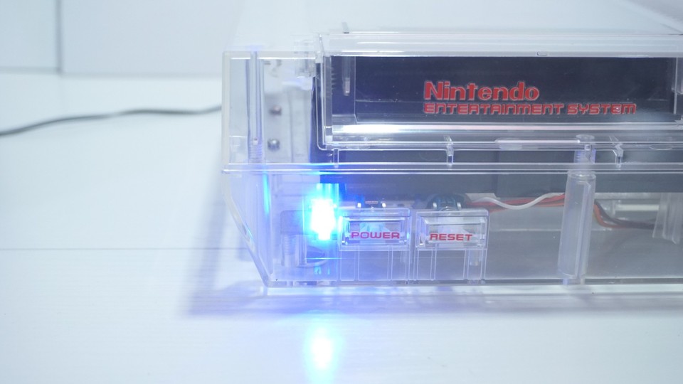 Transparent Clear Nintendo NES Video Game Console NES-001 with Blue LED ...