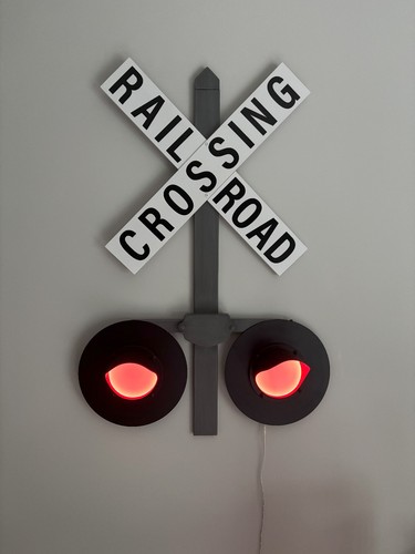 Pottery Barn Kids LED Railroad Crossing Sign Kids Room Wall Decor NEW ...