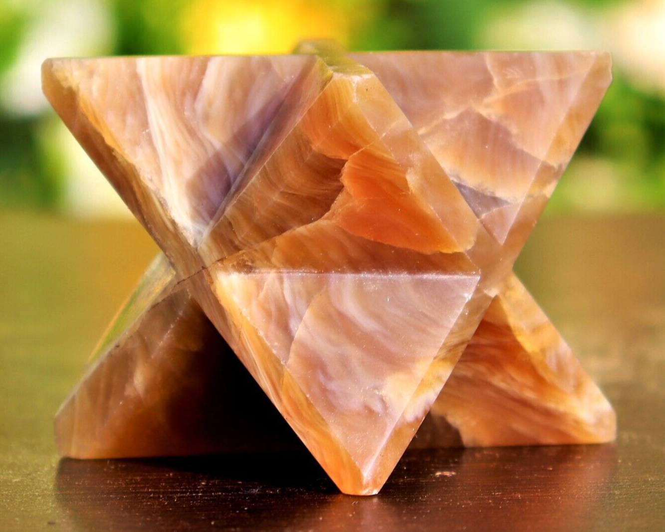 70MM Yellow Banded Mexican Calcite Crystal Star Energy Gemstone Healing ...