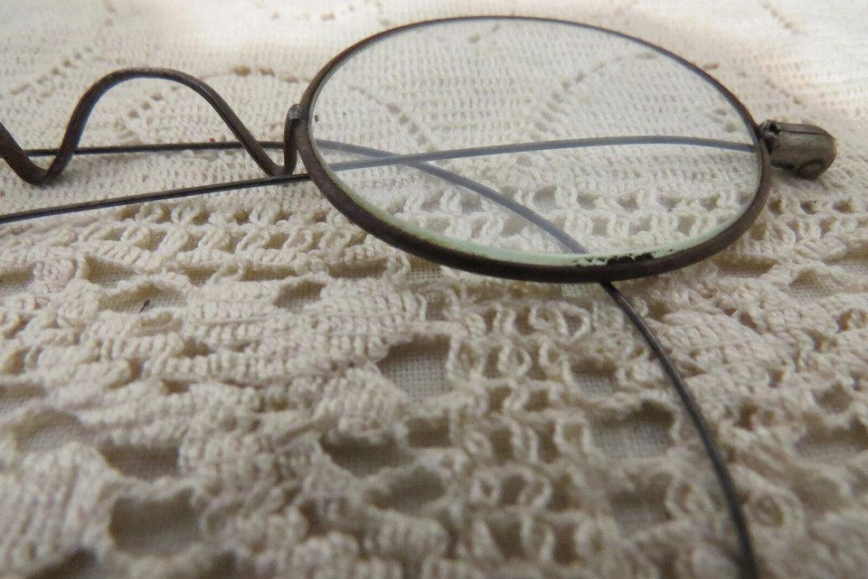Antique Steel Rimmed Spectacles Beveled Glass Lenses Victorian | eBay