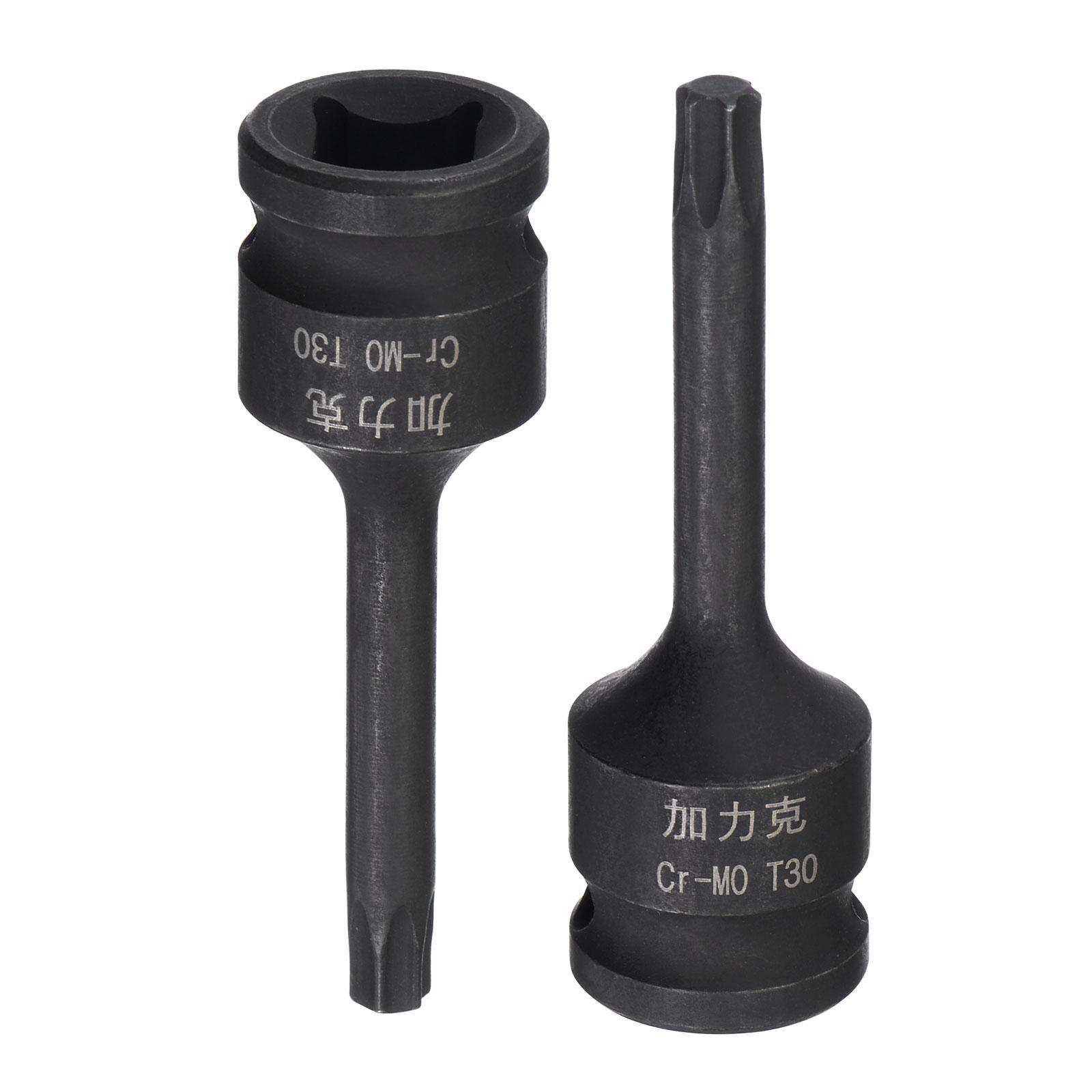 T30 Impact Torx Bit Socket 3/8" Square Drive 60mm Length CR-MO Metric ...