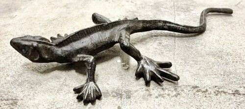 Cast Iron Lizard 17" Long Heavy Reptilian Model, Glass Eyes | eBay