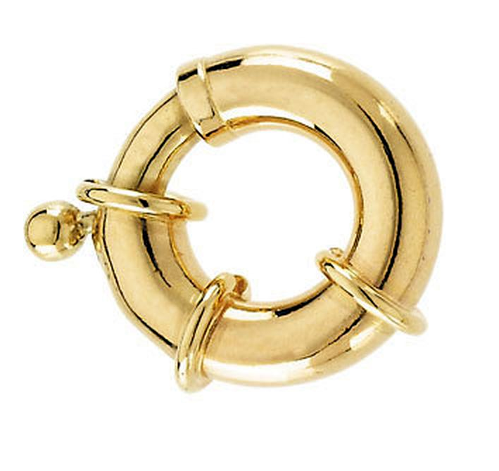 14K Solid Gold or .925 Silver 12-18mm Jumbo Spring Ring Heavy Luxury ...