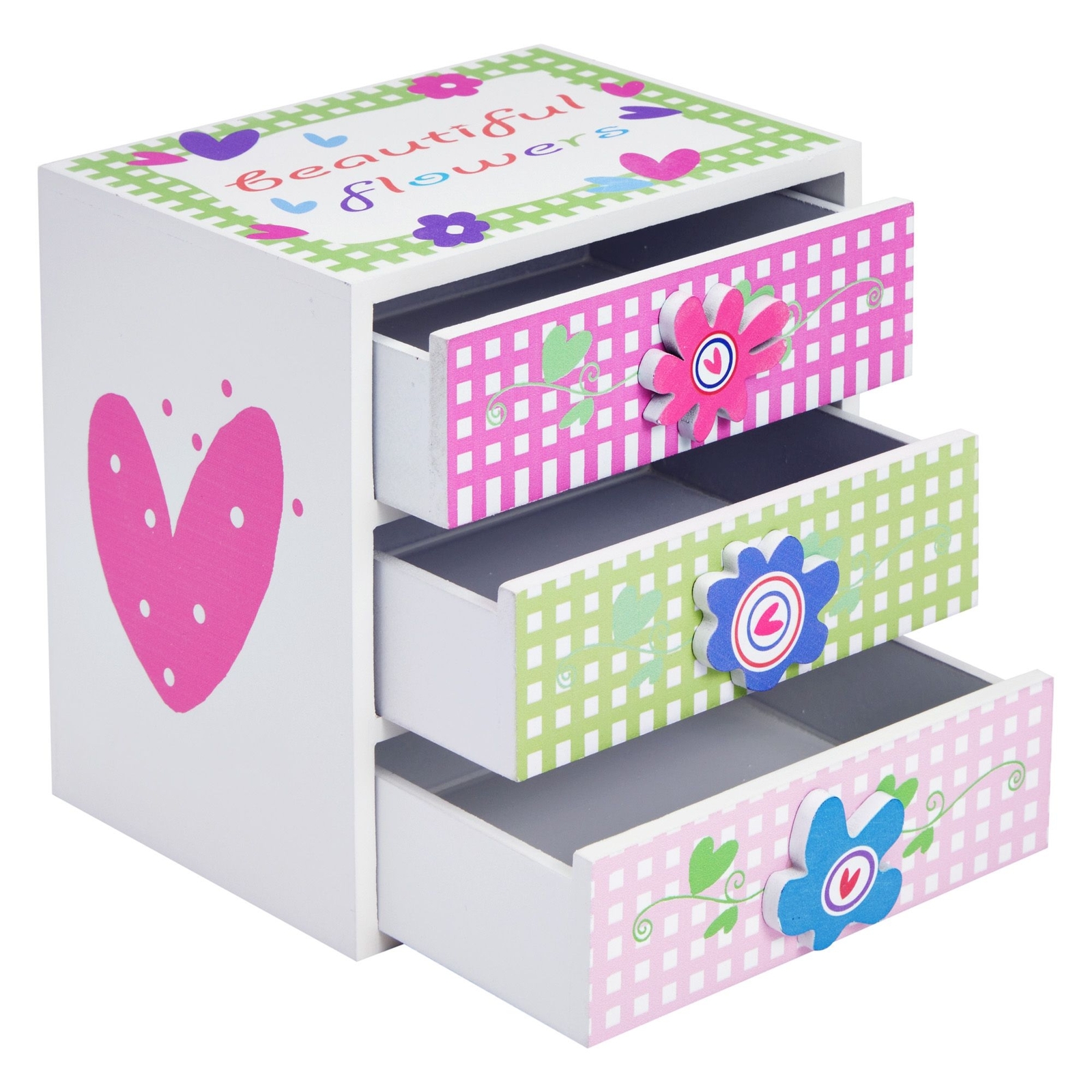 Small Floral Jewelry Box for Little Girls Ages 4-13 - Kids Wooden ...