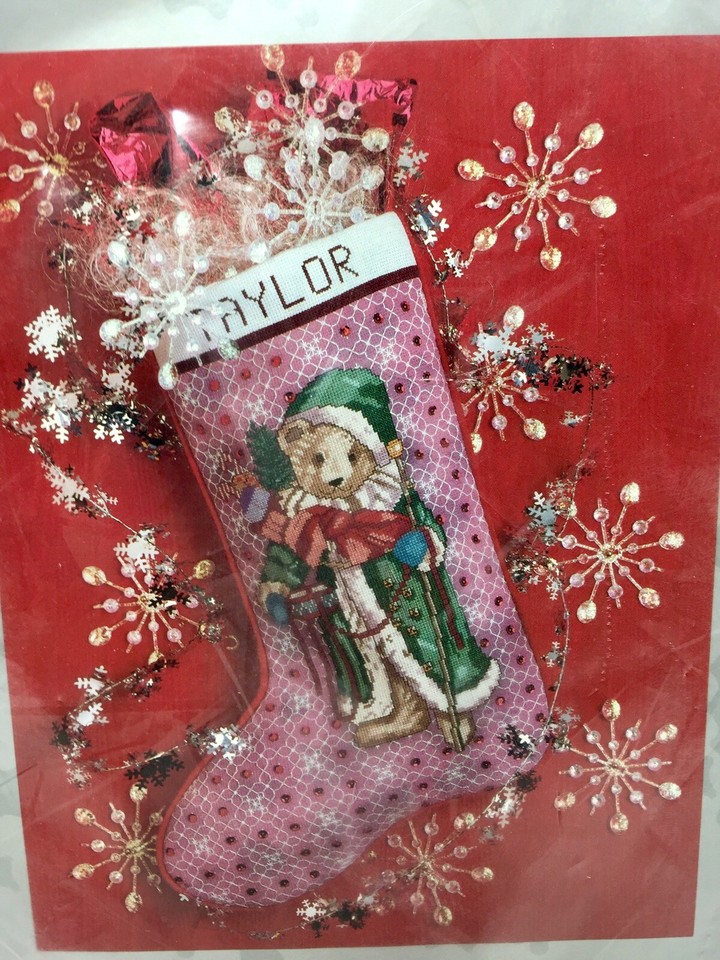 Santa Bear Cross Stitch Christmas Stocking Kit Something Special ...