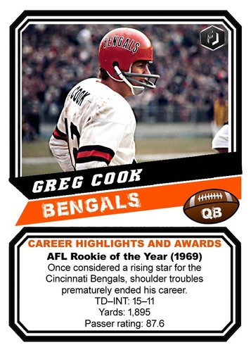 ACEO GREG COOK CINCINNATI BENGALS CUSTOM HAND MADE ART CARD 1 | eBay