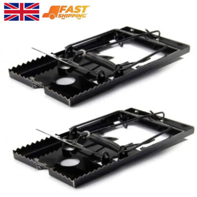 2 X Large Rat Catching Metal Traps Heavy Duty Snap Mouse Trap Bait Pest ...