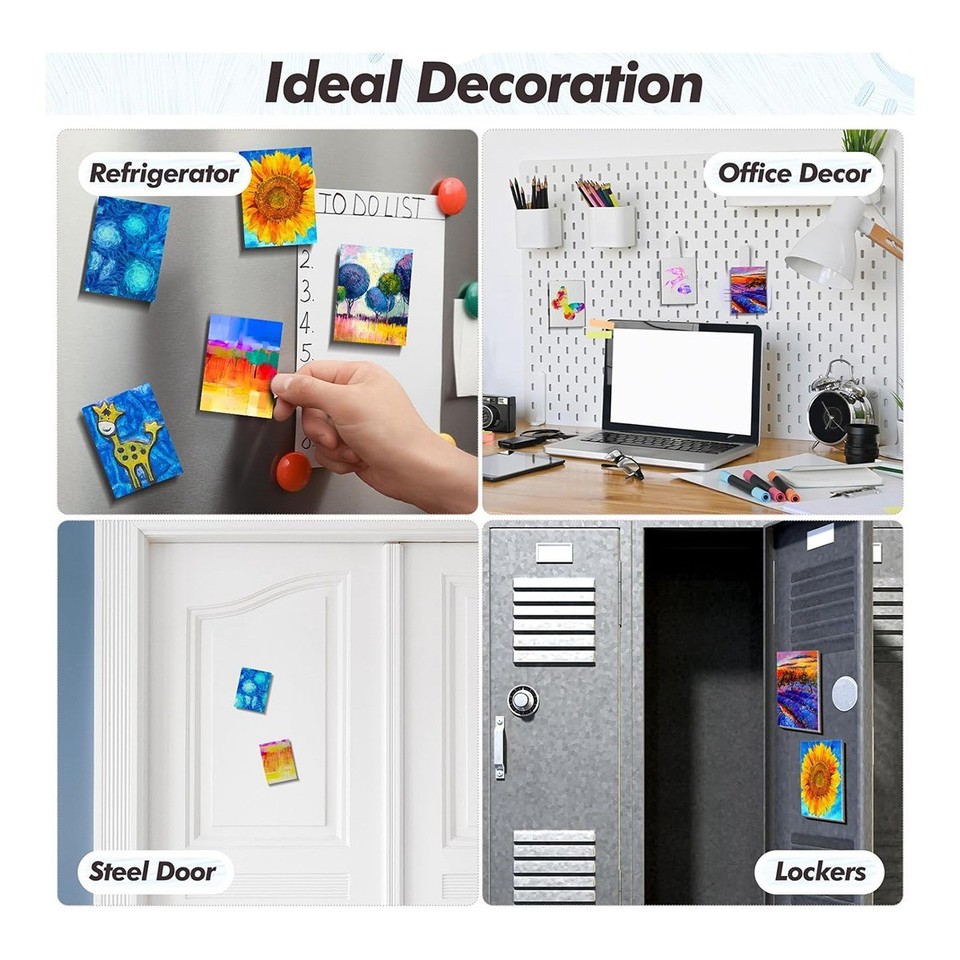 50 Pcs Magnetic Painting Canvas Panel 3x3 Inches Magnetic Canvas ...
