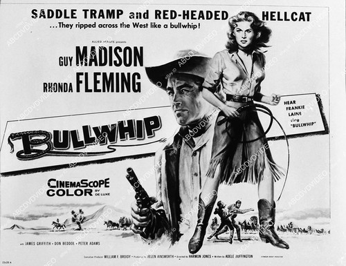 1899-001 ad slick Guy Madison Rhonda Fleming film Bullwhip 1899-01 1899 ...