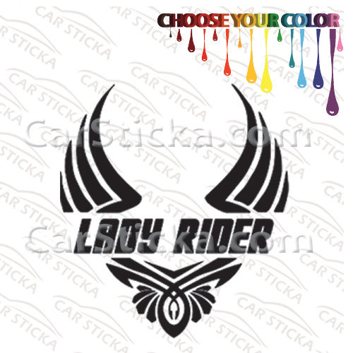 2 of 5" Lady Rider Harley Wings /A motorcycle vinyl stickers decals die ...