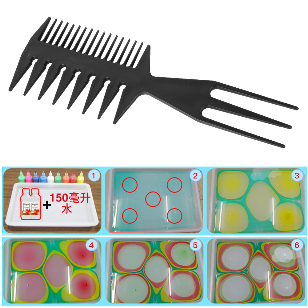 Professional Double Side Plastic 3 Kinds Of Combs Paper Marbling Combs ...