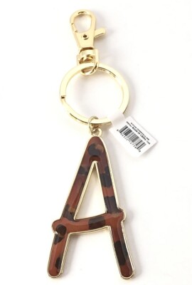 Ganz Safari Leopard Print Initial Letter "A" Keychain Key Chain Ring | eBay