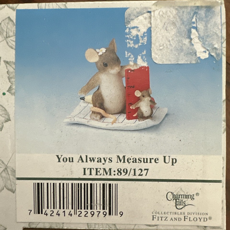 CHARMING TAILS -You Always Measure Up Mouse Figurine-By Fitz And Floyd ...
