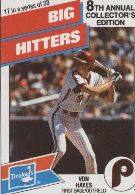 1988 Drake's Big Hitters/Super Pitchers - Von Hayes #17 for sale online ...