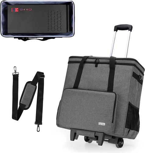 Rolling Desktop Computer Carrying Case with Wheels Double Layers | eBay