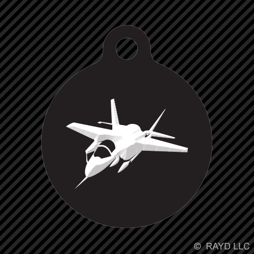 F-35 Lightning II Keychain Round with Tab engraved many colors Fighter ...