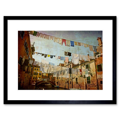Clothes Lines Venice Washing Line Laundry Picture Framed Wall Art Print ...