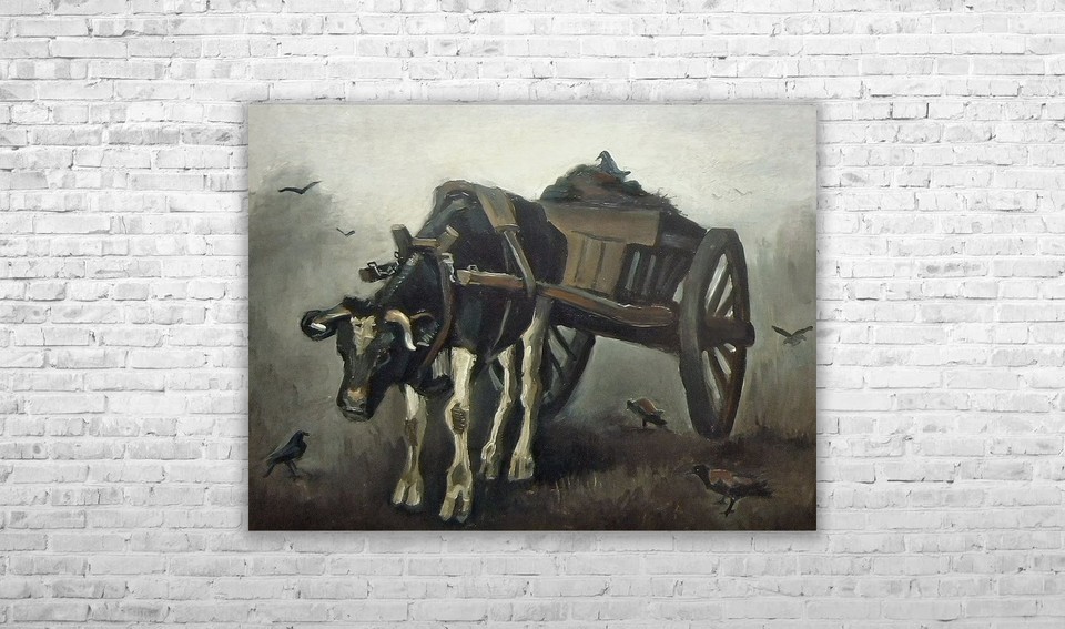 Vincent van Gogh, Cart with a Black Ox, 1884 Hand Painted Canvas Oil ...