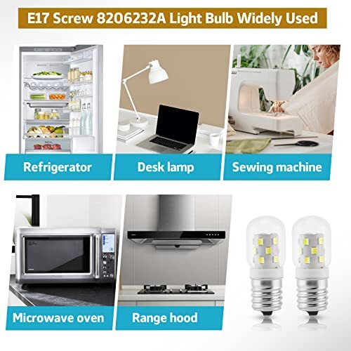 LED 8206232A Microwave Light Bulb (2 Pack) by PANDEELS E17 LED Bulbs ...