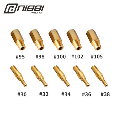 NIBBI 5x Main Jet #95-105 + 5x Pilot Jet #30-38 For PWK Keihin Mikuni ...