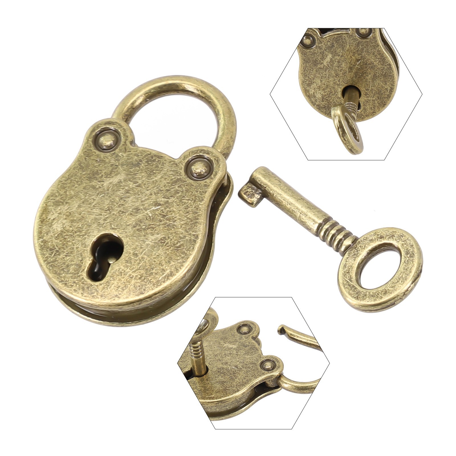 Retro Cartoon Bear Padlock Luggage Padlock Note Lock Buckle Bronze ...