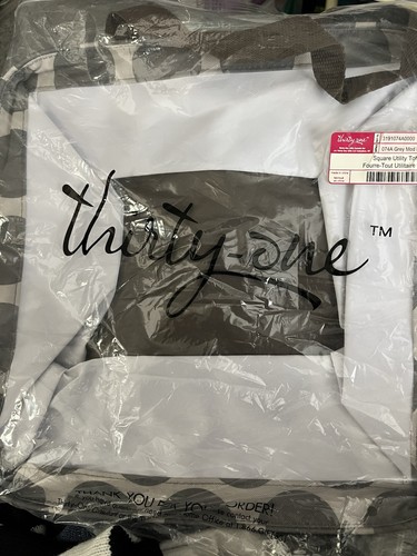 Thirty One Square Utility Tote Great Mod Dot New Smoke Free Free ...