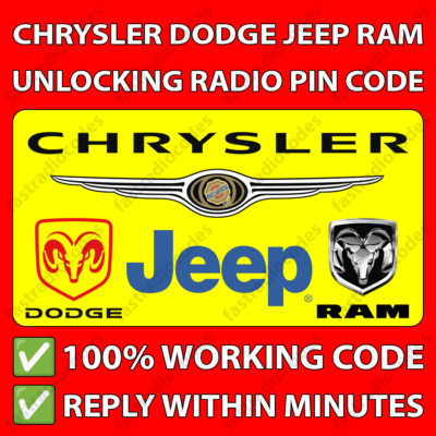 CHRYSLER DODGE JEEP RAM RADIO UNLOCKING PIN CODE T0MYD TM9 T00BE T00AM ...