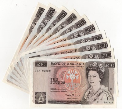 Somerset Florence Nightingale £10 Banknote Single Letter Prefix (1980 ...