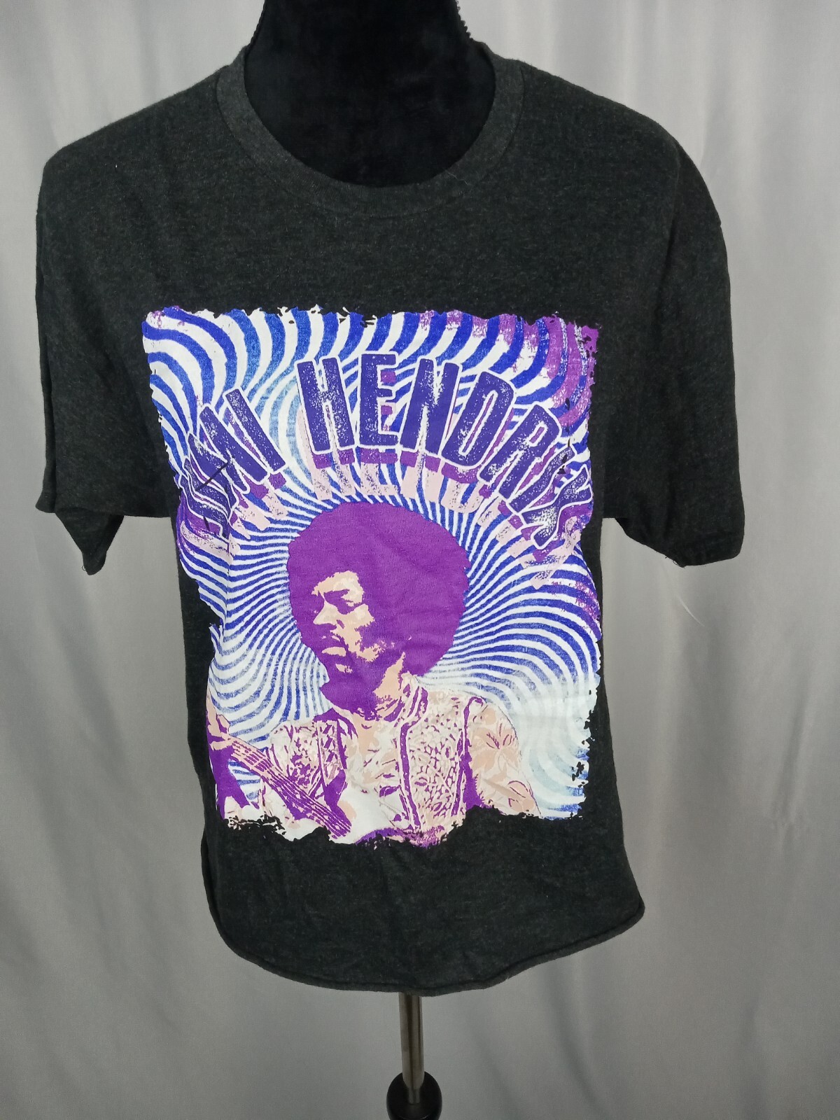 Authentic Hendrix Dark Gray Long Crop Band Tshirt Sz L | eBay