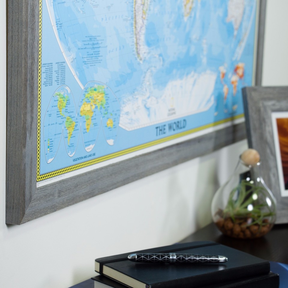 Craig Frames Classic World Push Pin Travel Map with Pins - 24 x 36 | eBay