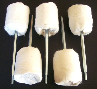 5 GOLIATH INDUSTRIAL 6" SHANK LARGE CYLINDER BUFF POLISHING BUFFING ...