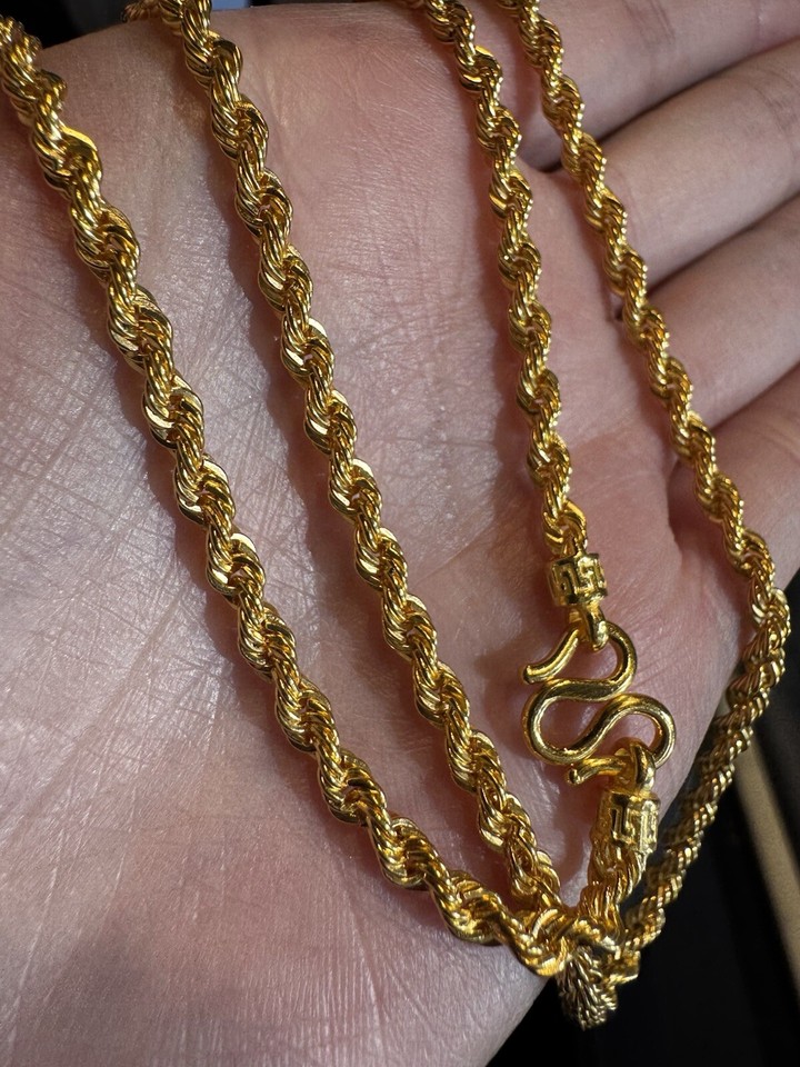 Rope Chain Solid 9999 24k Gold 32.60 Gram 21” 3.3mm | eBay