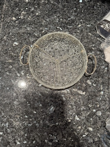 Silver Plated Nibbles Condiment Holder With Glass Bowl Dinner Partys ...