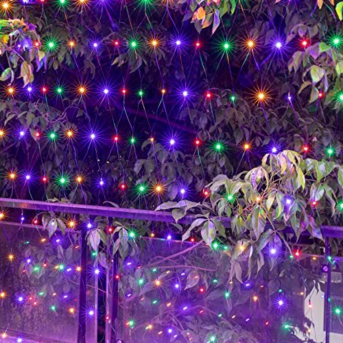 200 Led 9.8ft X 6.6ft String Lights Net Mesh Lights Christmas Net ...