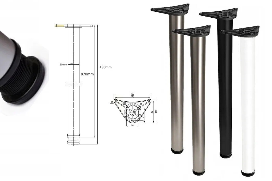 Adjustable Breakfast Bar Worktop Support Table Kitchen Leg 870mm ...