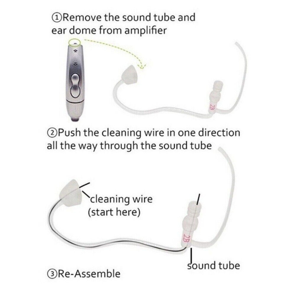 Left + Right Ear Hearing Aid Replacement Tube Earphone Hearing ...