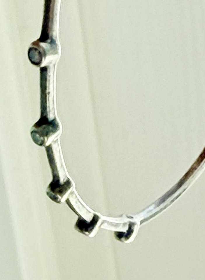 Armenta Old World oxidized sterling silver diamond studded hoop ...