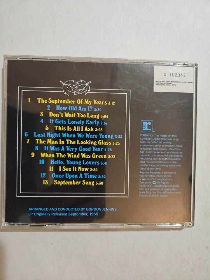 September Of My Years By Frank Sinatra (CD) | eBay