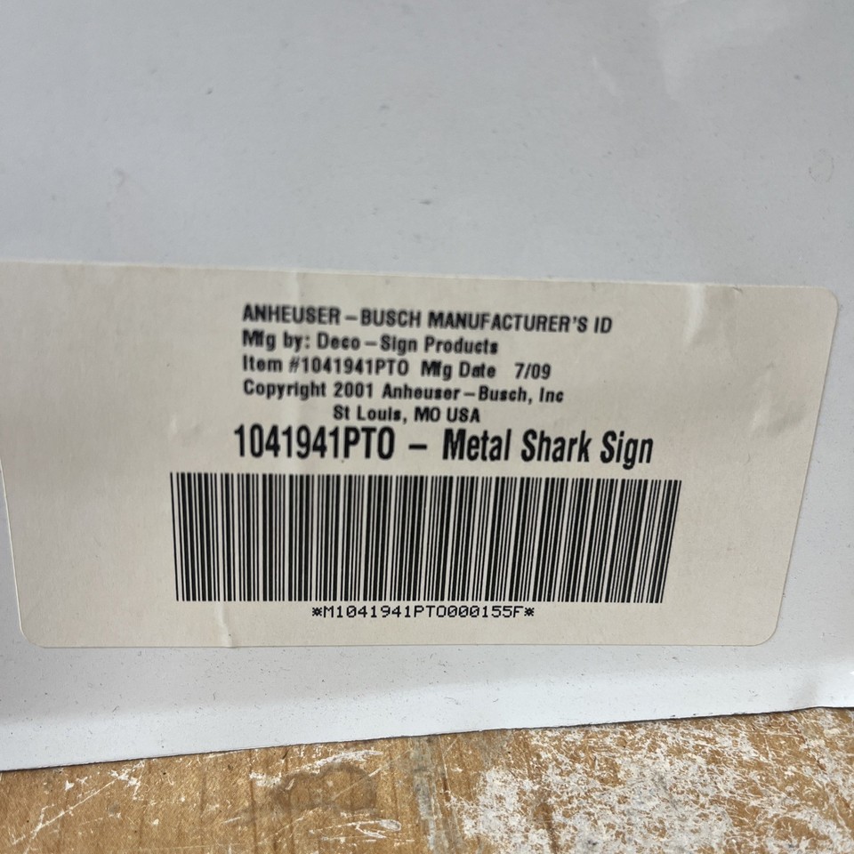 🔥 NOS Landshark “ Fins Up” Margaritaville Metal beer Tin Bar Mancave ...