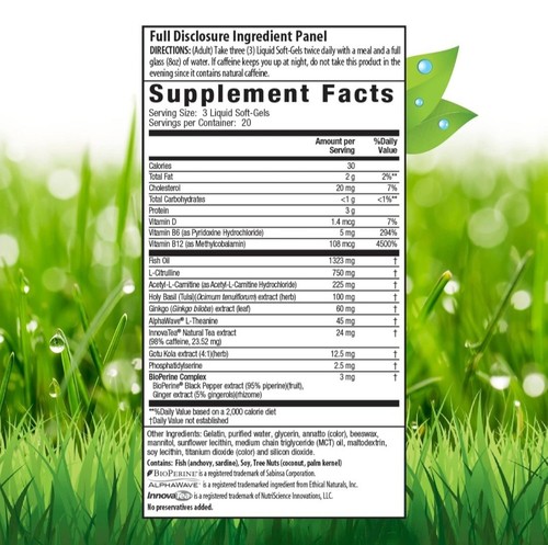 Irwin Naturals Active-Male Brain Awake Max3 + Nitric Oxide Booster ...